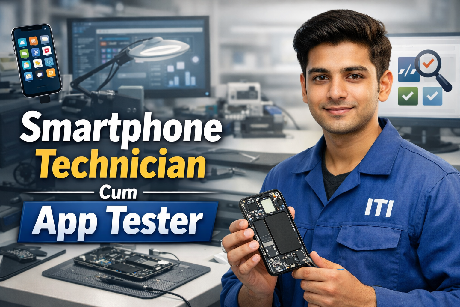 Smartphone Technician Cum App Tester - ITI ke Gyani